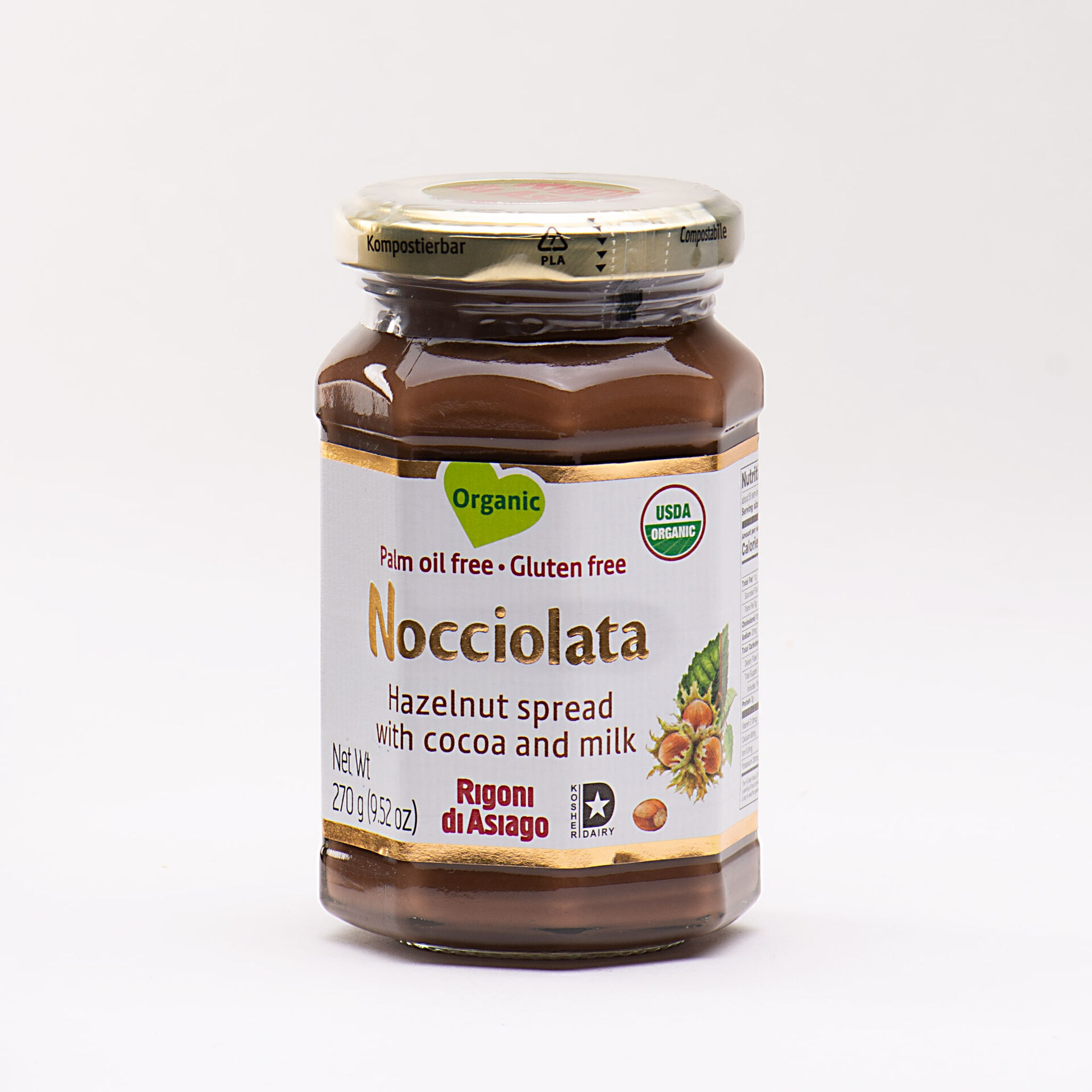 Rigoni di Asiago Nocciolata Organic Hazelnut Spread with Cocoa and Milk ...